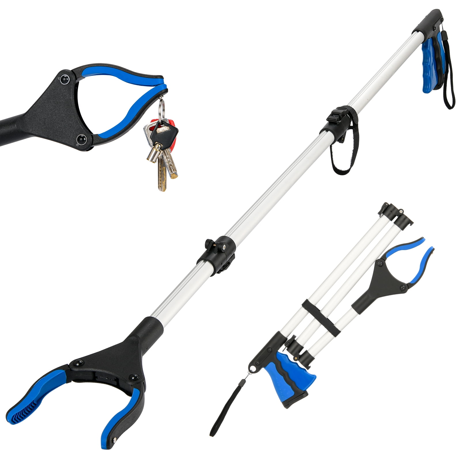 "43.5"" Foldable Reacher Grabber Tool, Grip Aid, Pickup Stick, Trash ...