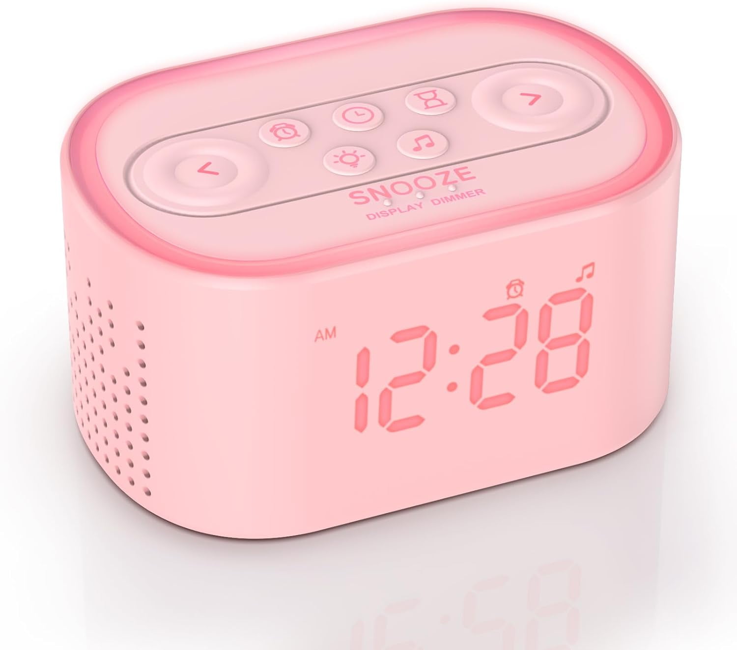 Reacher Pink Alarm Clock & Sound Machine for Girls Room, 21 Soothing ...