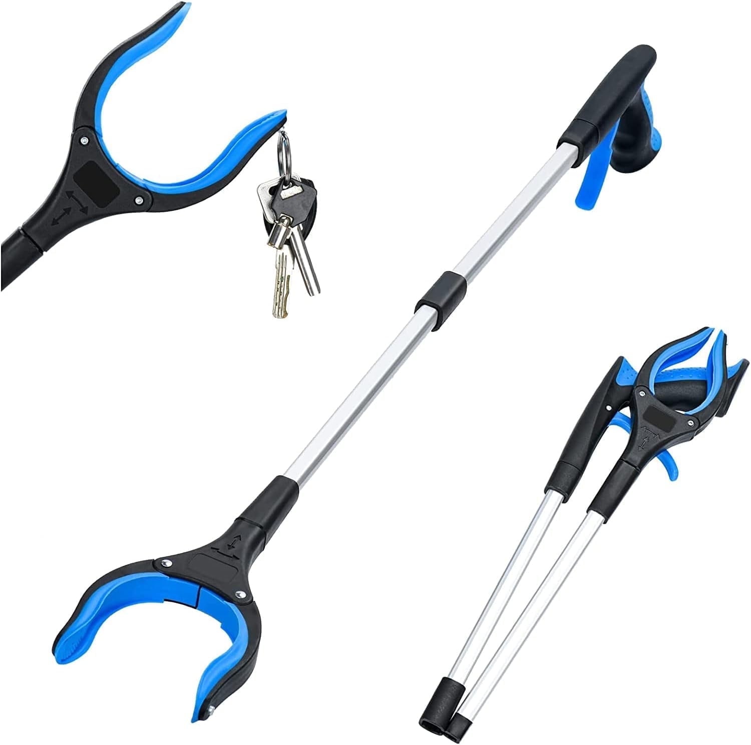 Reacher for Seniors, 360° Rotatable Rubbish Tongs, 83 cm Long Grabber ...