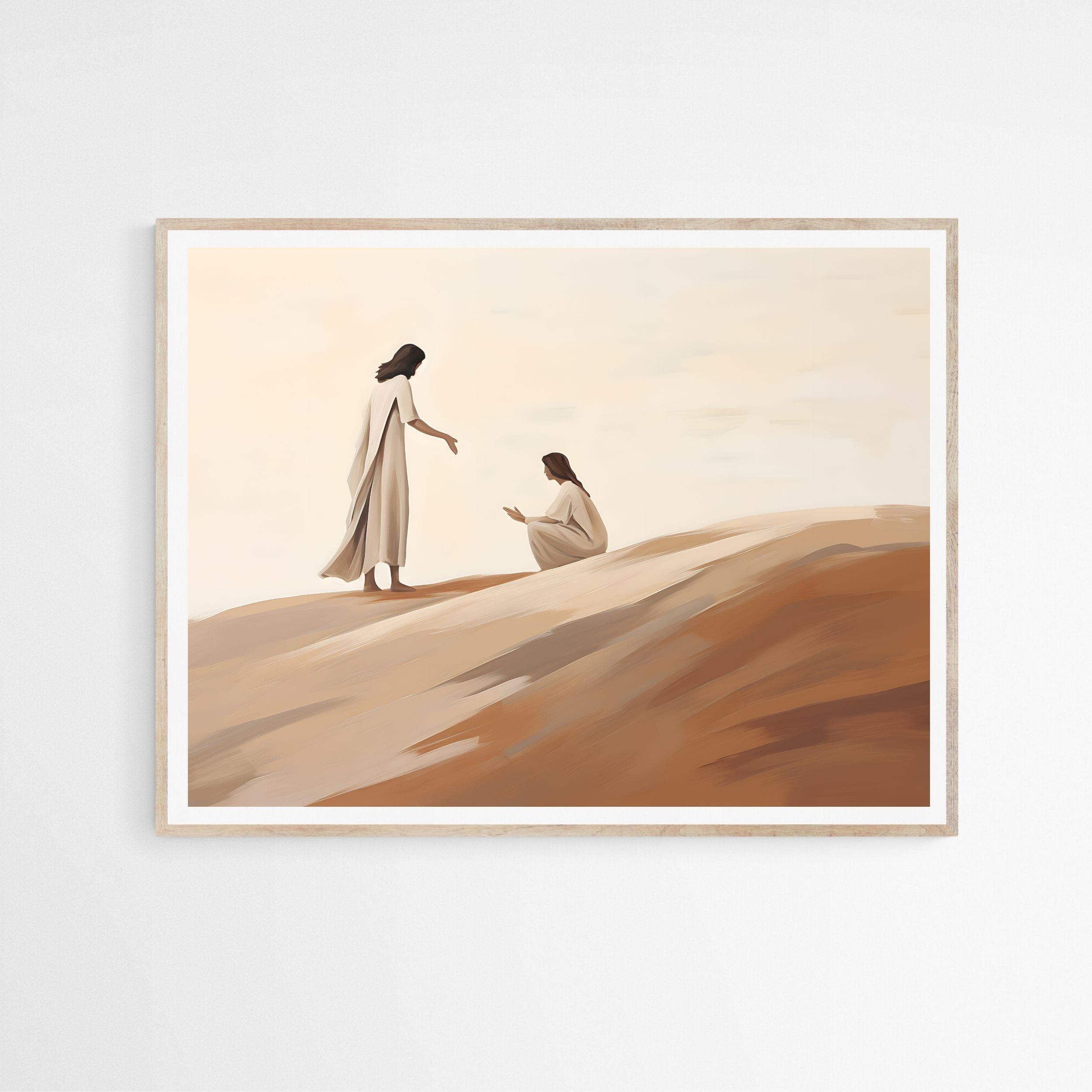 Reaching For Hope , Modern Jesus Bible Wall Art, Jesus Christ ...