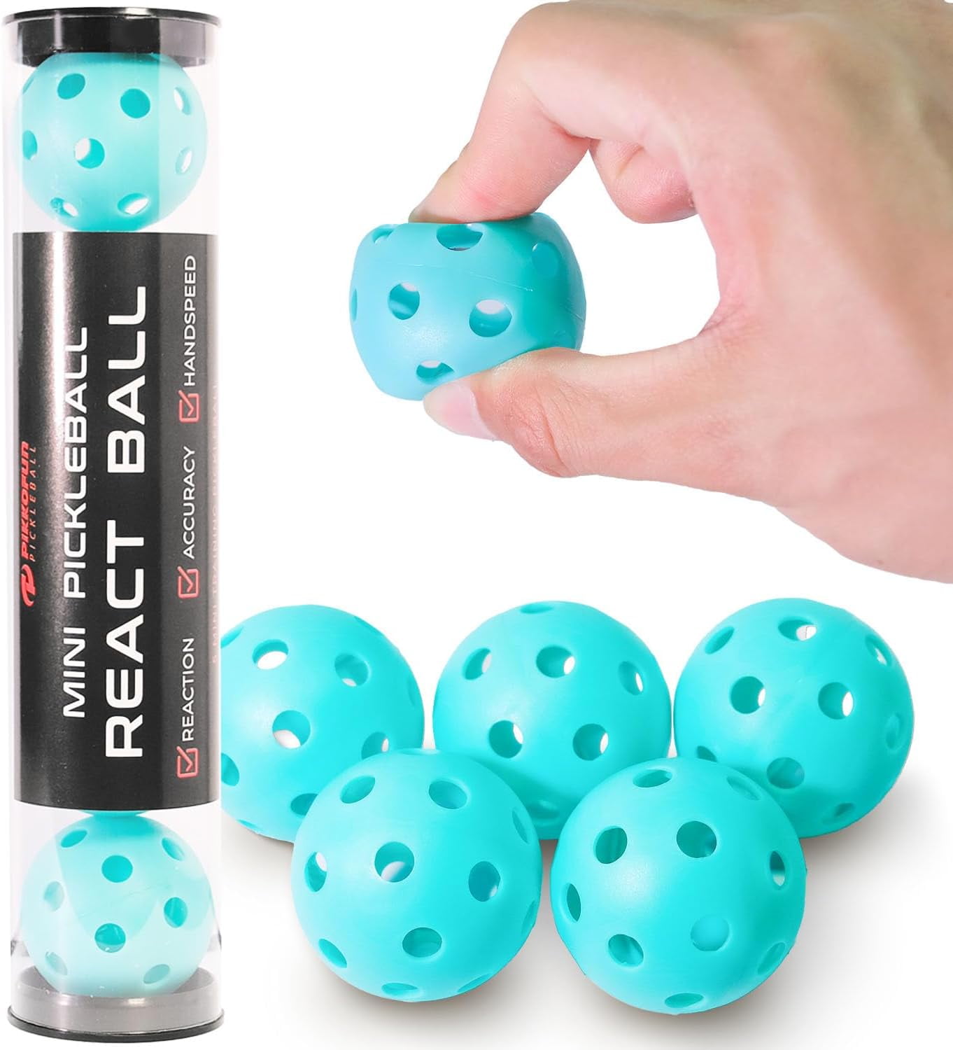 React Mini Pickleball Balls - 5 Pack Quiet Training Balls for Improve Hand Speed, Paddle Control ...