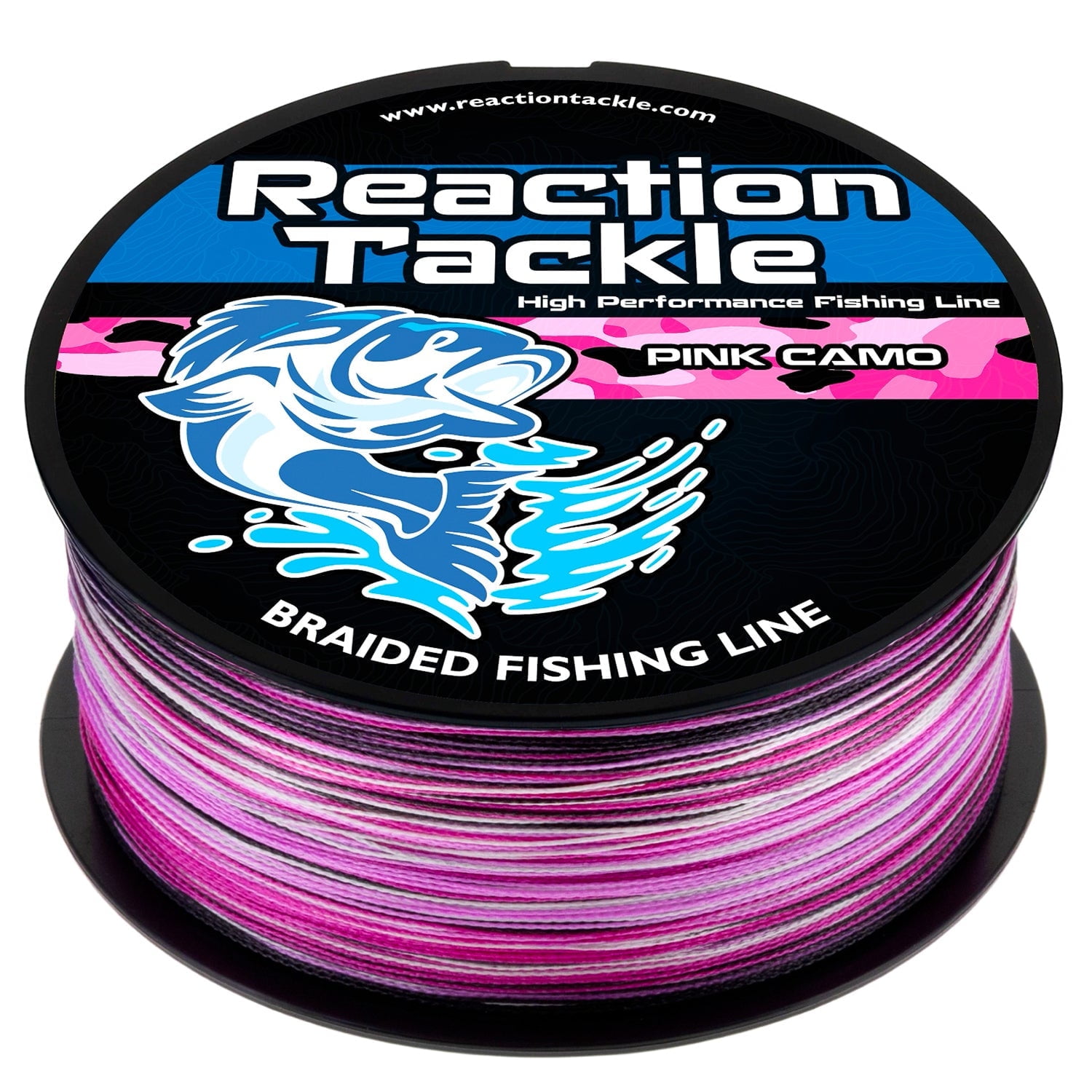 Reaction Tackle Braided Fishing Line Pink Camo 40LB 500yds - Walmart.com