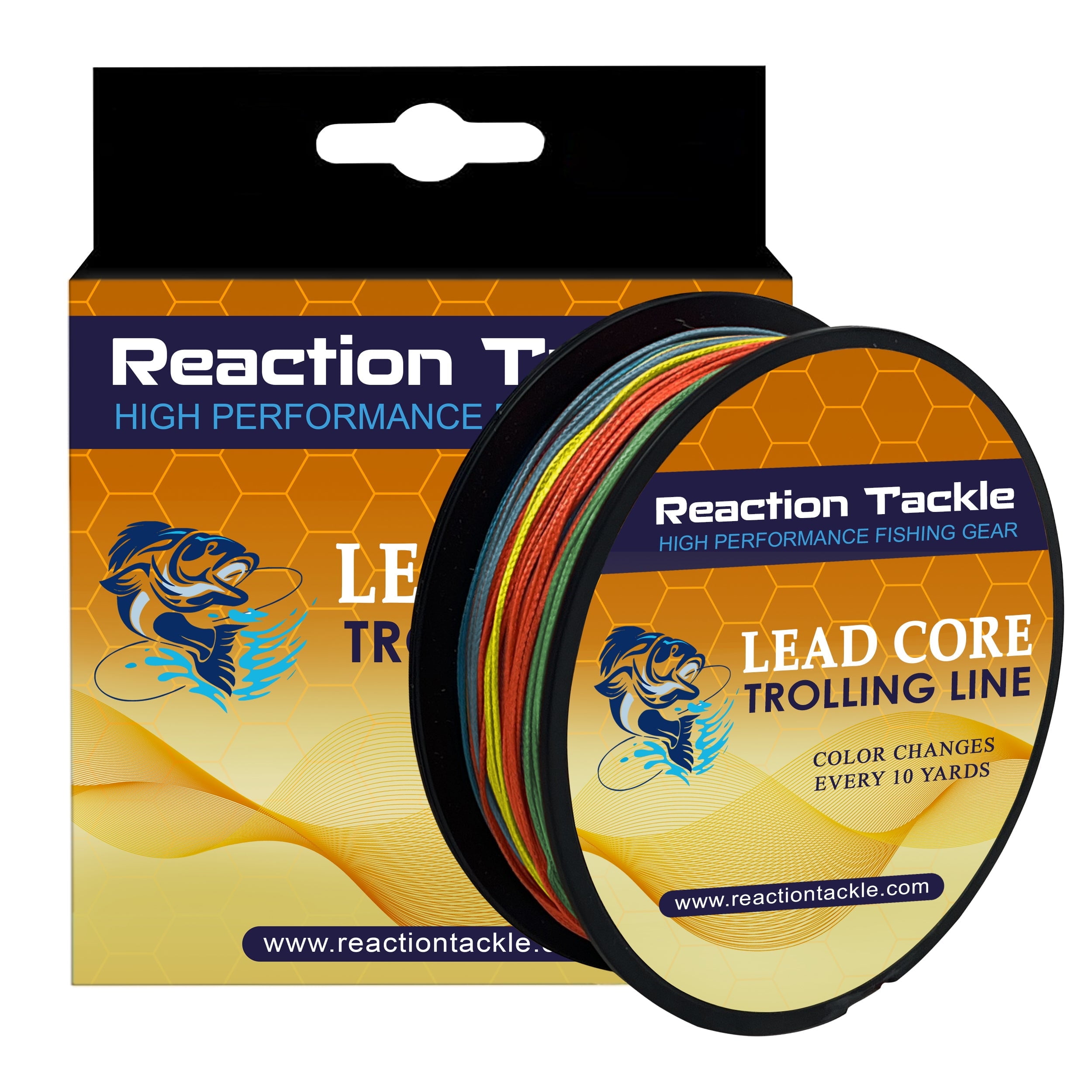 Reaction Tackle Lead Core, Metered Trolling Braided Line Multi-Color ...