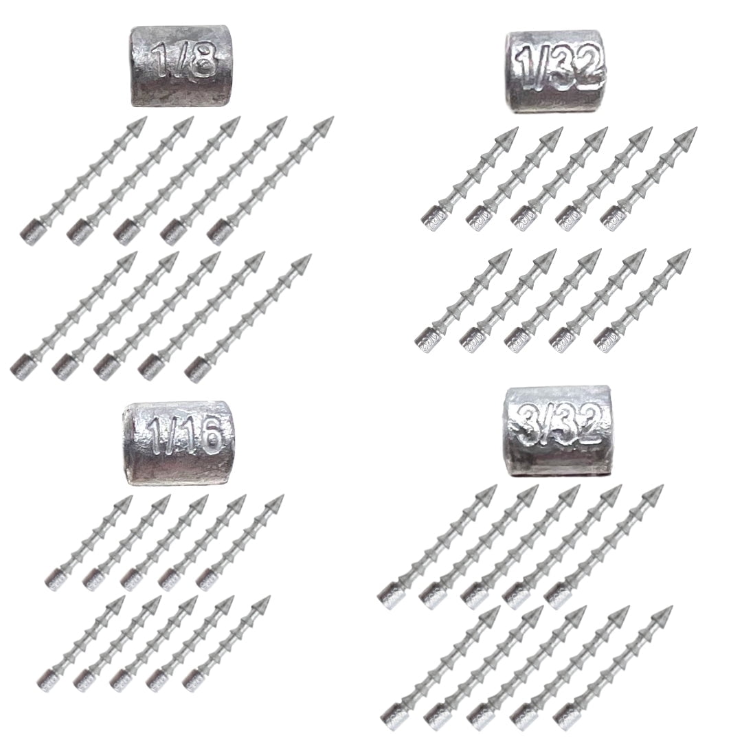 Reaction Tackle Lead Nail Weights - Variety Pack 40pcs - 10 of each ...