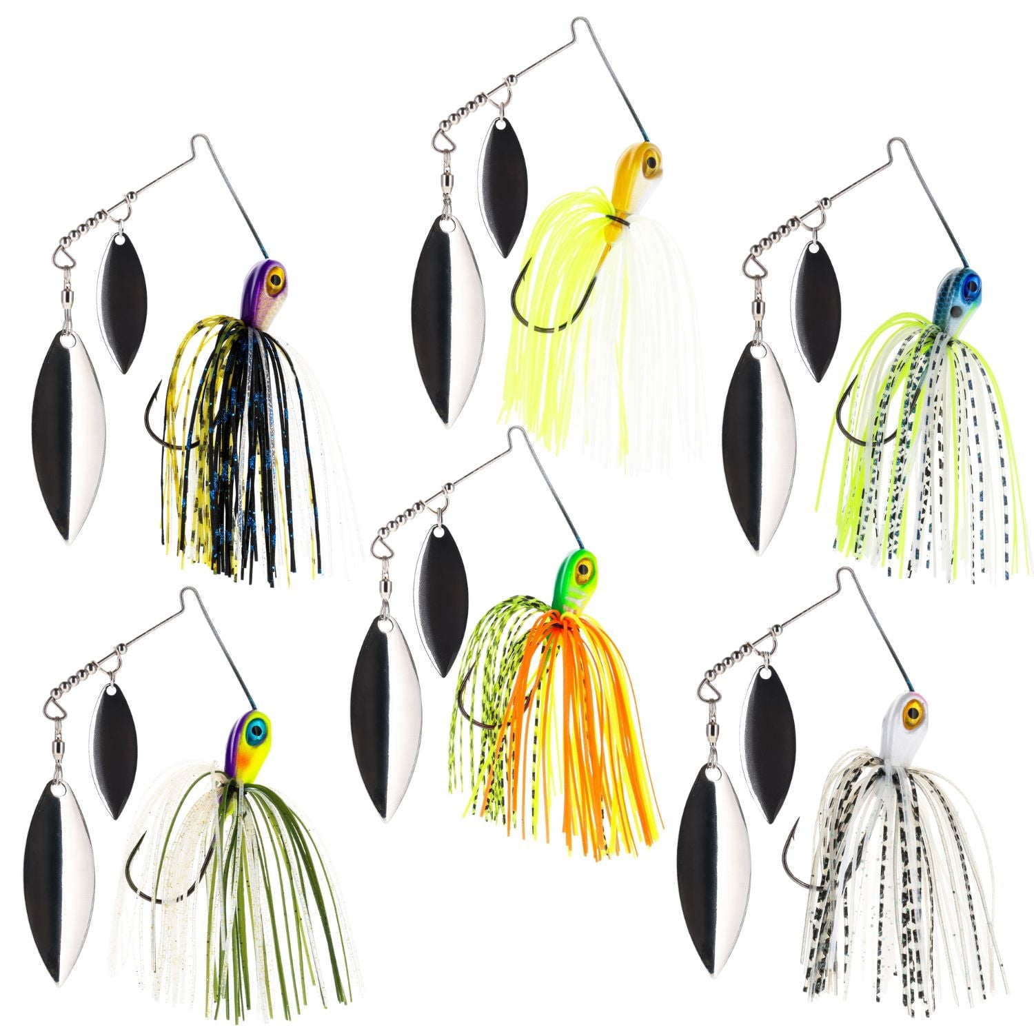 Spinner Bait Variety Pack (6 pack/ 1 of each color) - 1/4 oz - Walmart.com
