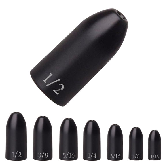 Reaction Tackle Tungsten Bullet 1/16 Black, Bass Fishing - Walmart.com