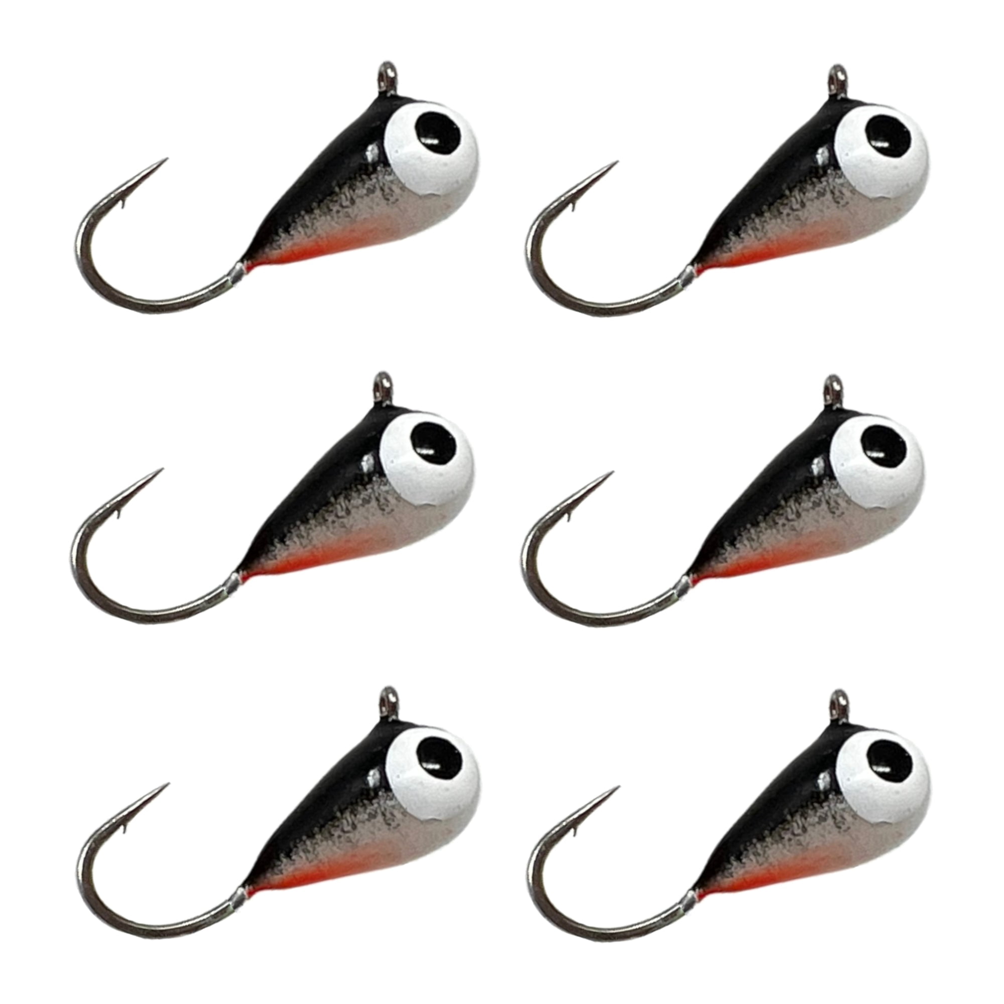 Reaction Tackle Tungsten Ice Jigs - 4mm - Black/White Glow - Walmart.com