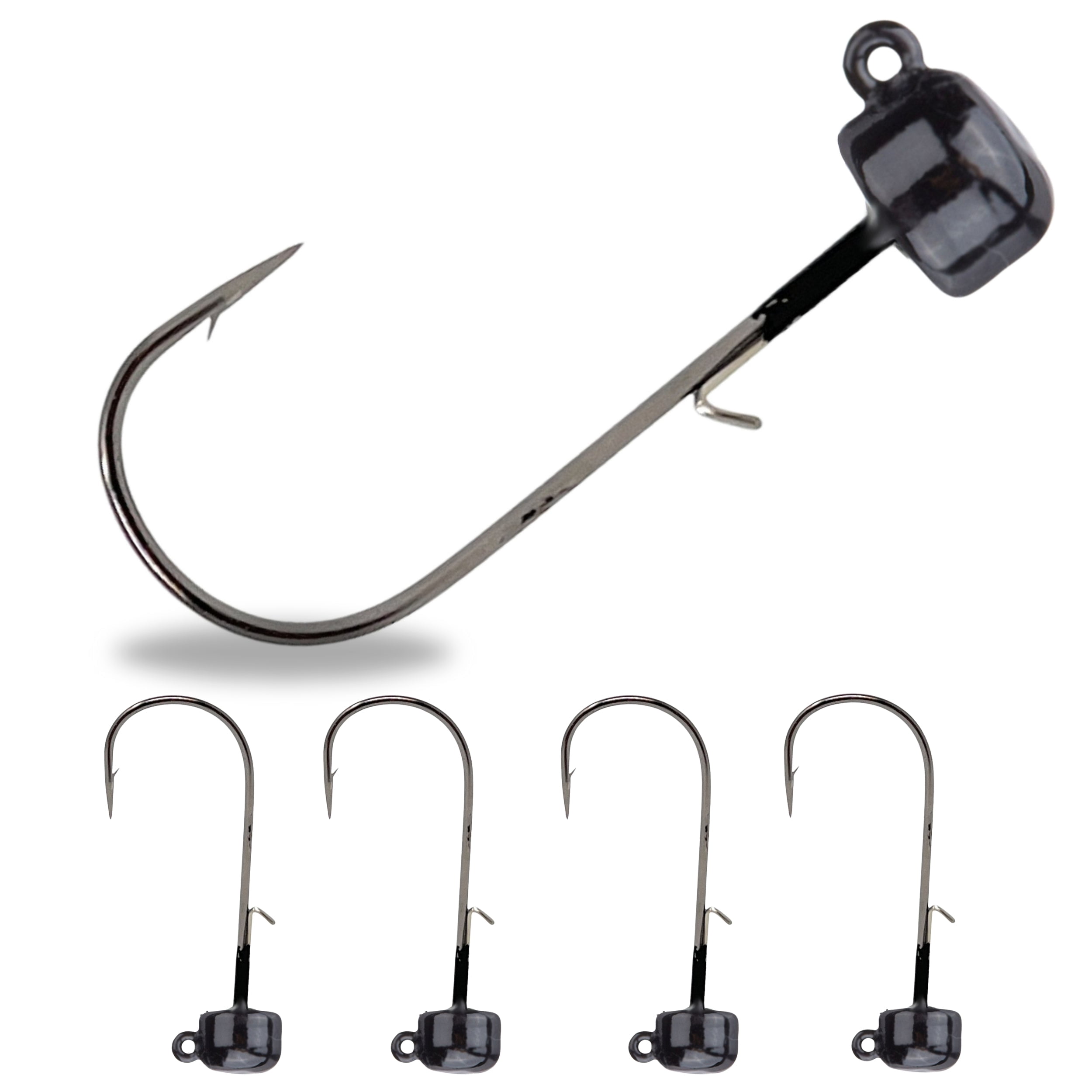 Reaction Tackle Tungsten Mushroom Head Ned Rig Jigs, 1/8oz, Black ...