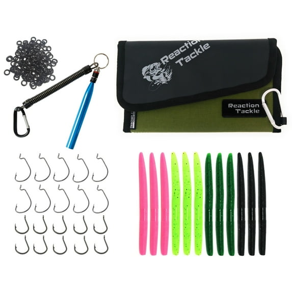 Reaction Tackle Wacky Rig Worm Kit for Wacky Rigging Plastic Worms ...