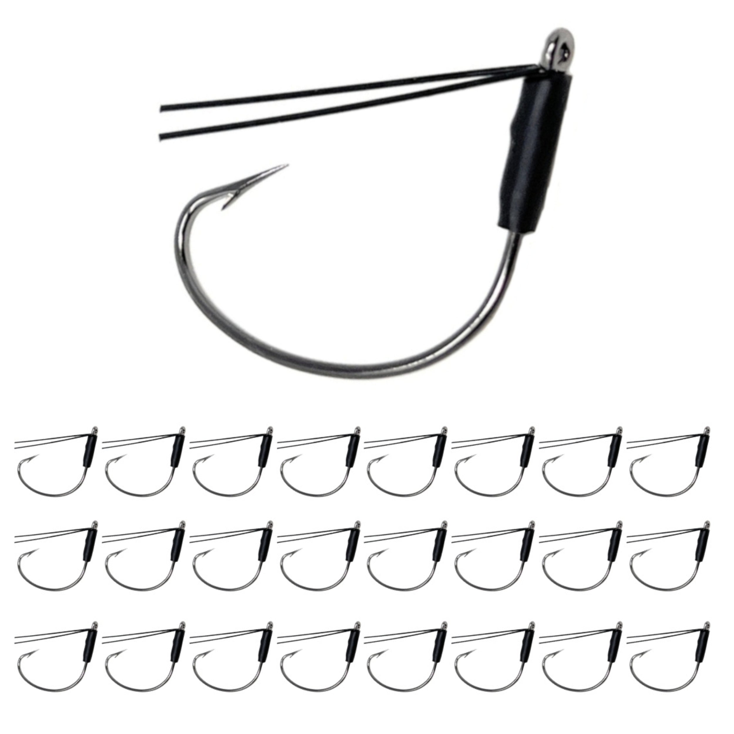 Reaction Tackle Wide Gap Wacky Hooks - #2/0 - Weedless fiber guard ...