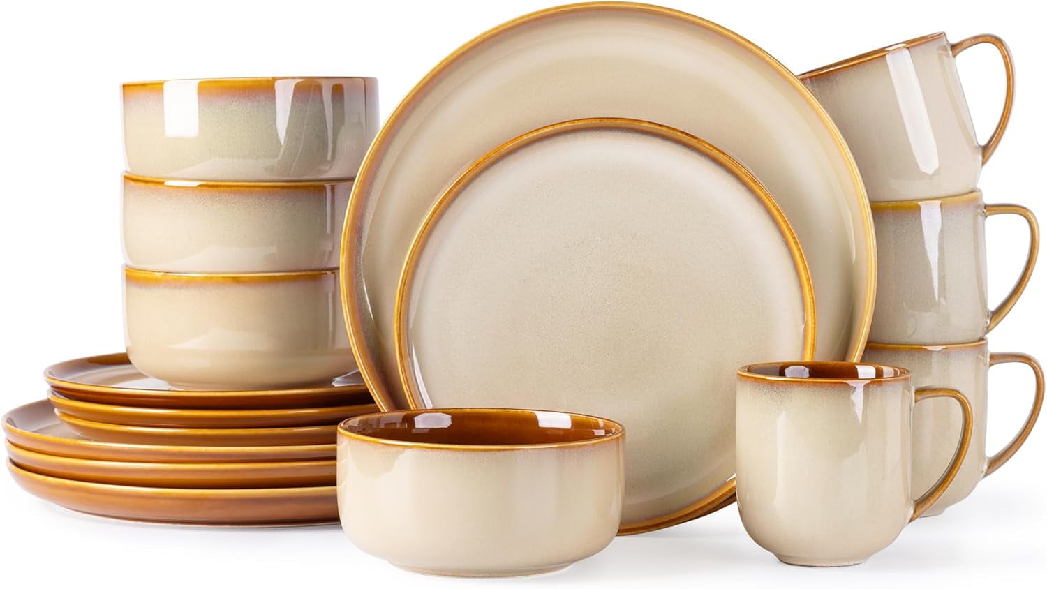 Reactive Glaze Lead Free Ceramic Dinnerware Set with Mugs Chip ...
