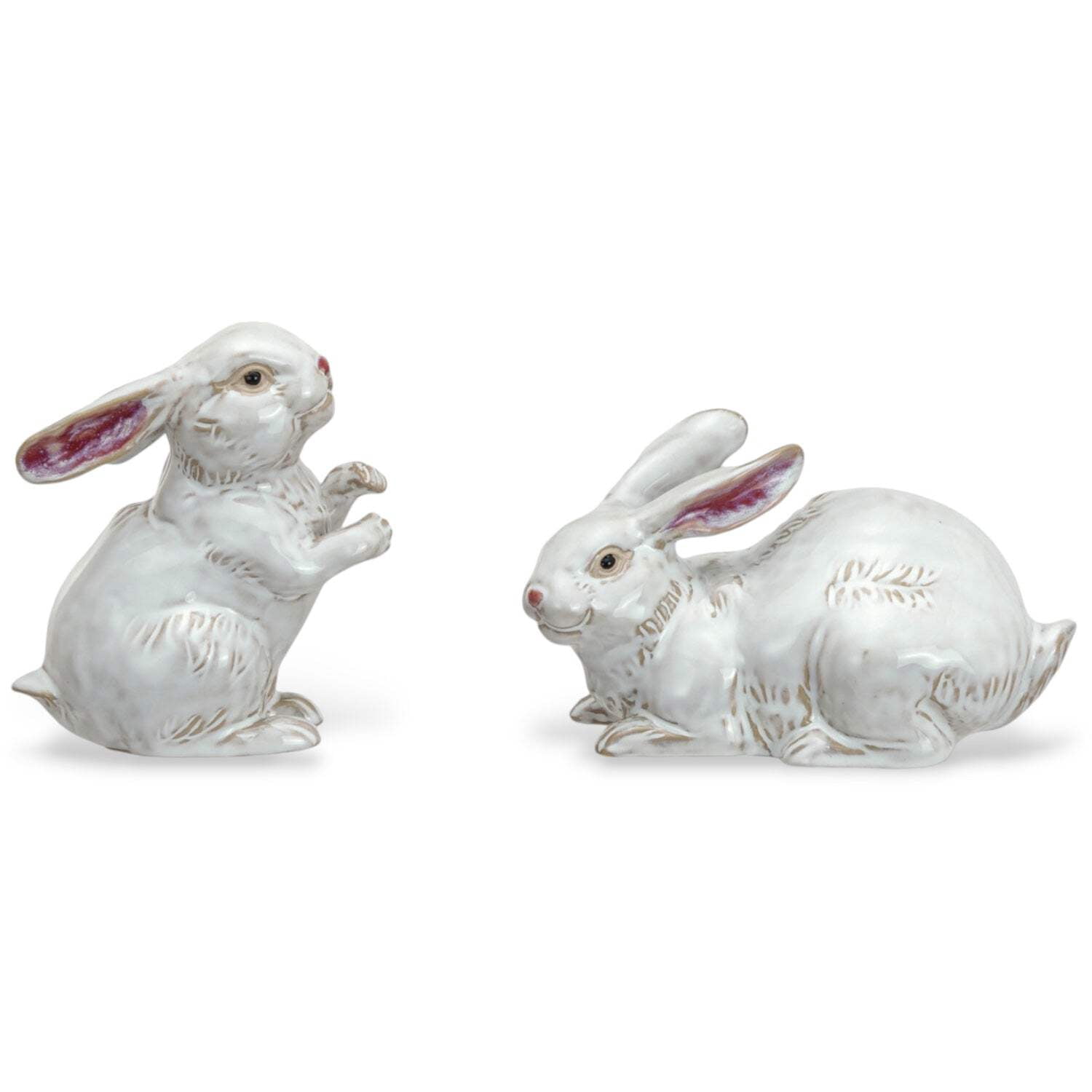 Reactive Glaze White Stoneware Ceramic Rabbit | 2 Styles - Walmart.com