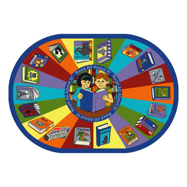 Read All About It 7 ft.8 in. x 10 ft.9 in. Oval WearOn Nylon Machine ...