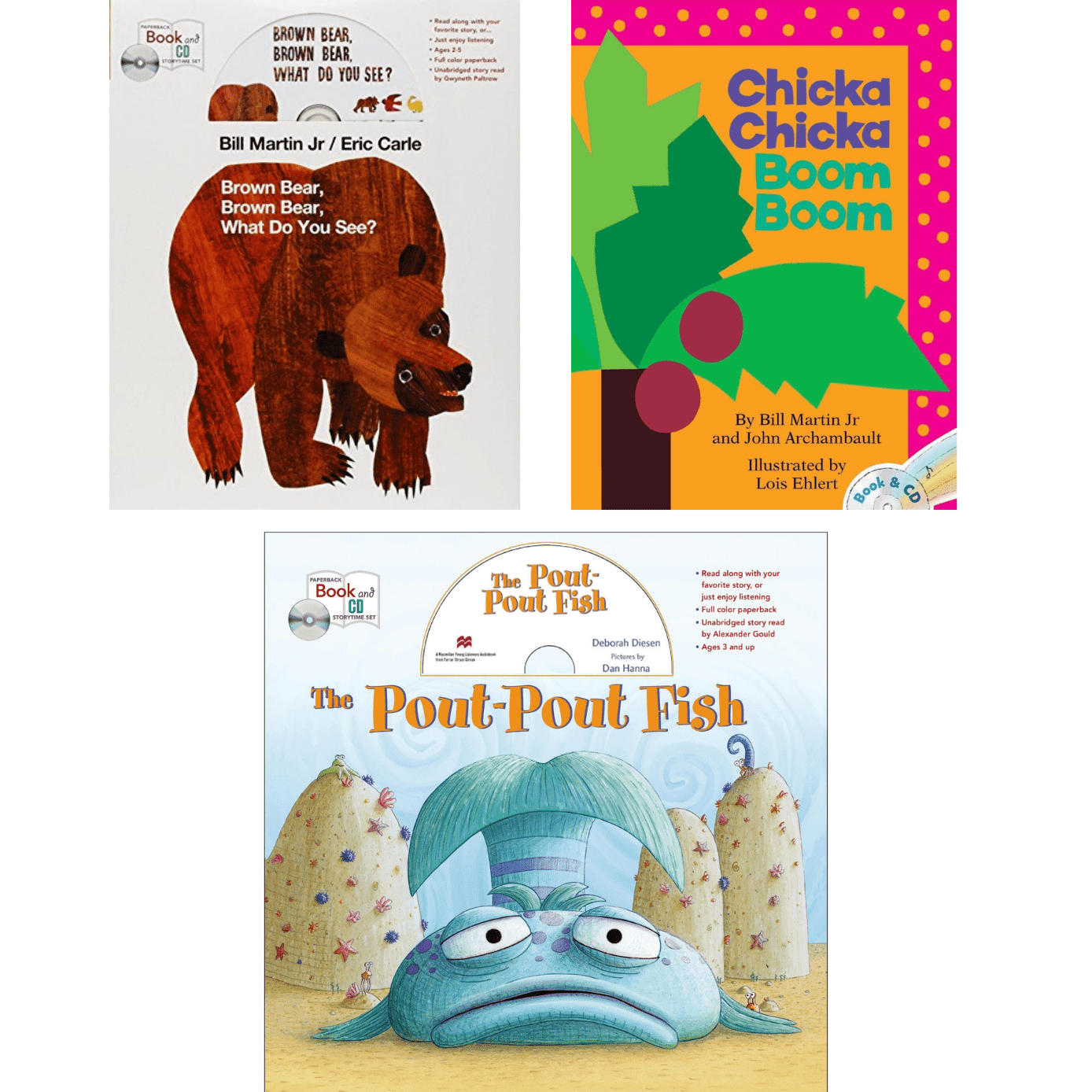 Read-Along Book & CD Set: Pout-Pour Fish; Chicka Chicka Boom Boom ...