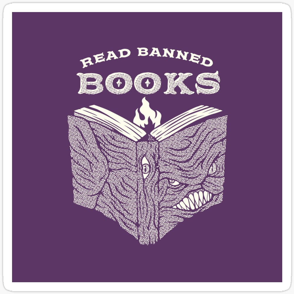 Read Banned Books Purple Sticker Phone Decal Water Bottle Stickers Car ...