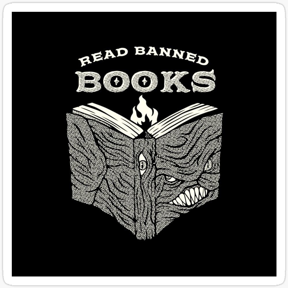 Read Banned Books Sticker Phone Decal Water Bottle Stickers Car Decals ...