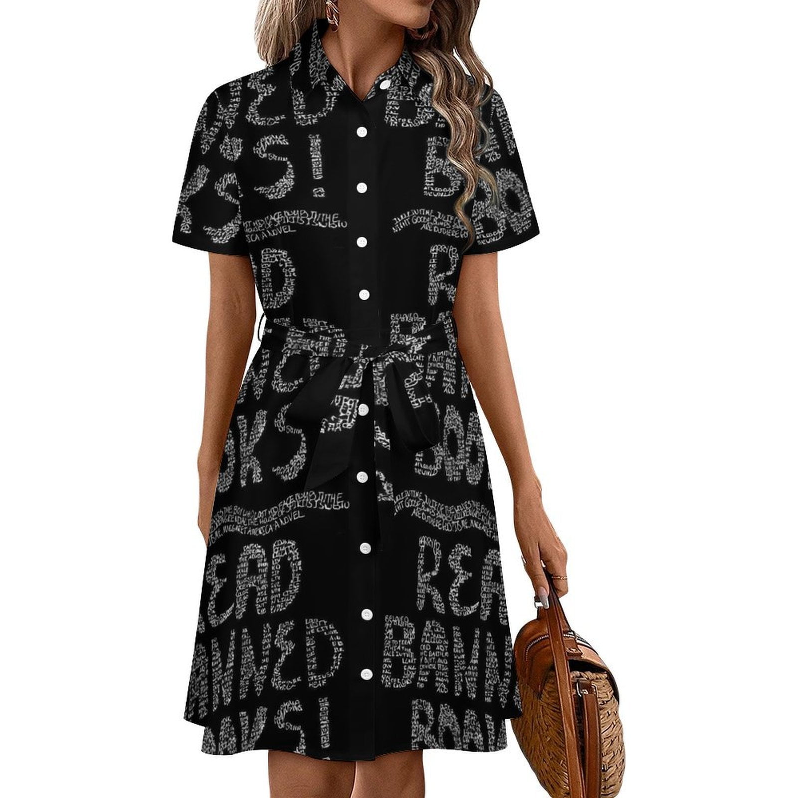 Read Banned Books Womens Shirt Dresses Women'S Short Sleeve Dress Turn ...