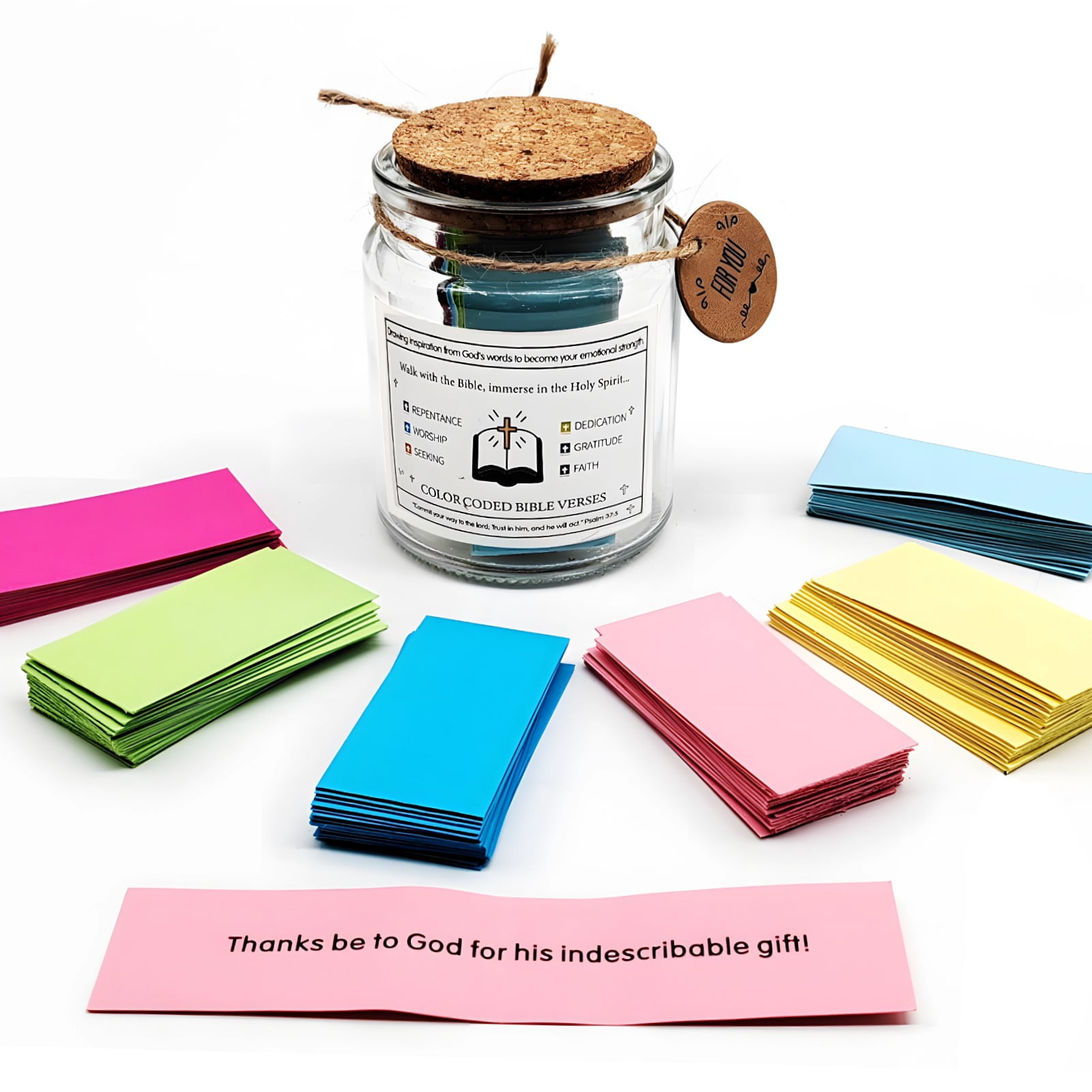 Read Me When Bible Verses Jar for Women, 90 Color Coded Bible Verses in ...