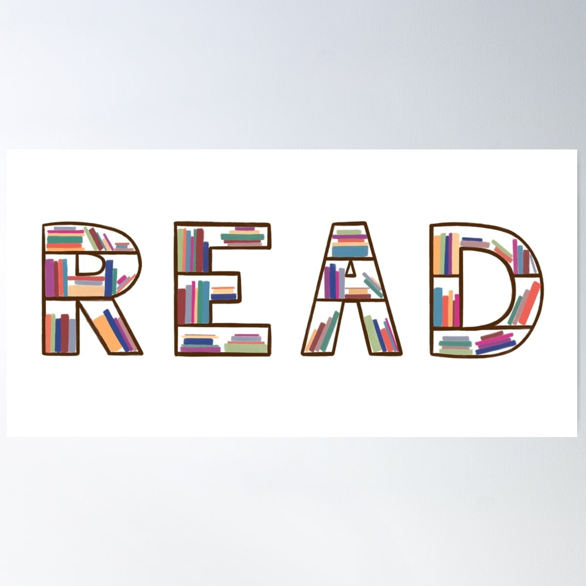 Read Bookcase Poster Wall Art, Modern Wall Decor For Living Room ...