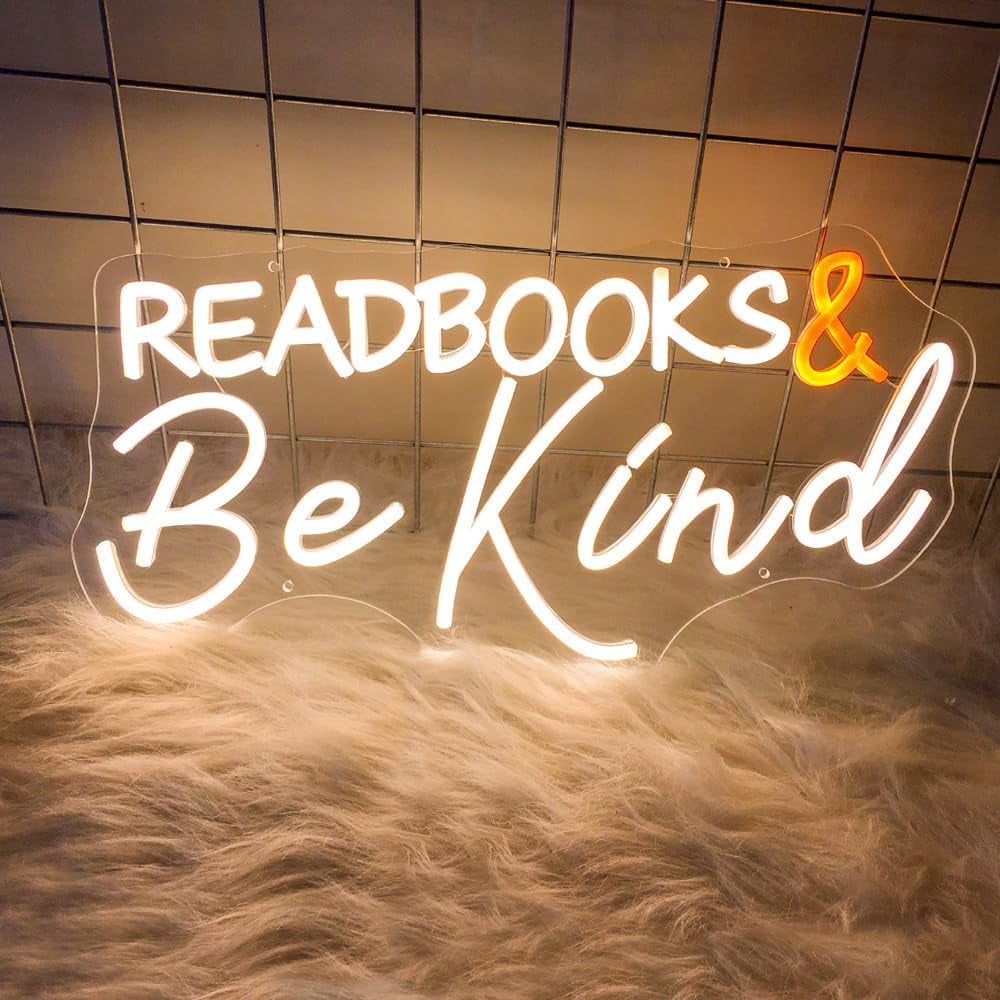 Read Books and Be Kind Neon Sign Letter LED Neon Lights Dimmable USB ...
