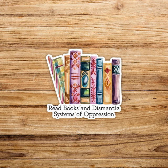 Read Books And Dismantle Systems Of Oppression Watercolor Stickerphone Decal Water Bottle ...