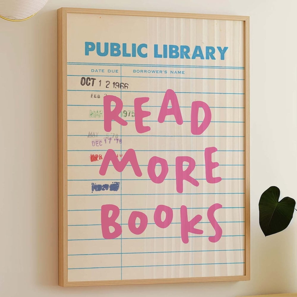 Read More Books Print, Art, Cute Library Decor, Trendy Reading Poster ...