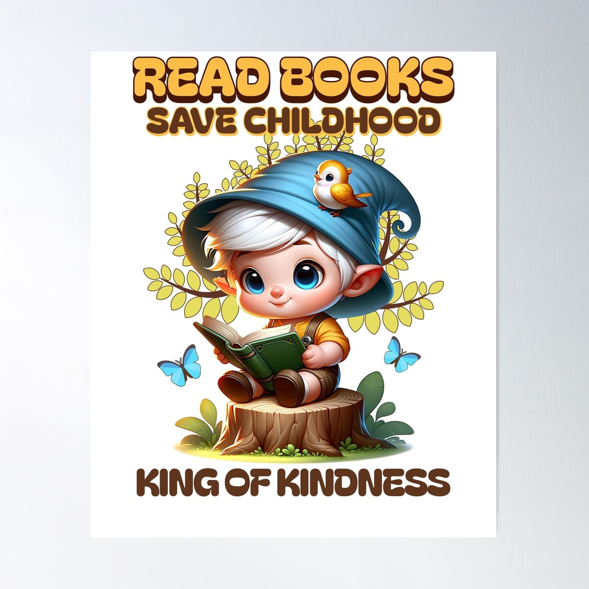 Read Books Save Childhood Poster Wall Art, Modern Wall Decor For Living ...