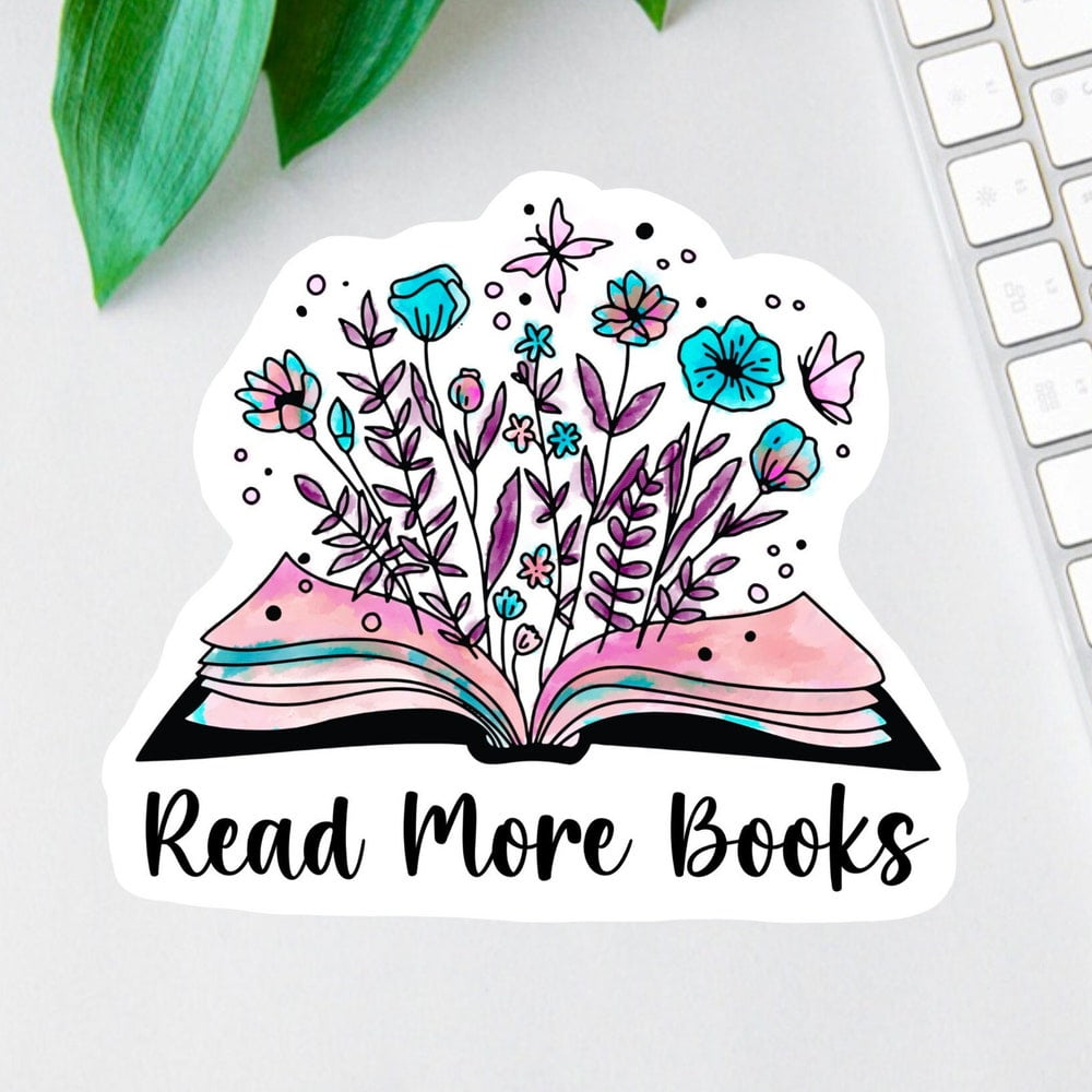 Read More Books Sticker, Book Lover Sticker, Gifts For Readers Sticker ...