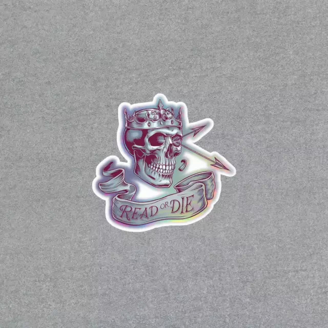 Read Or Die Skull King Sticker - Gothic Anime Inspired Decalphone Decal ...