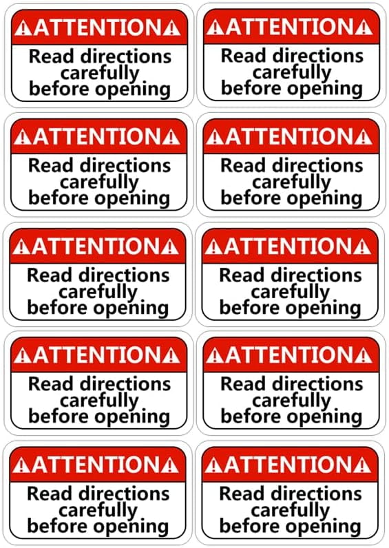 Read Directions Carefully Before Opening Stickers,2x1 Inch Package ...