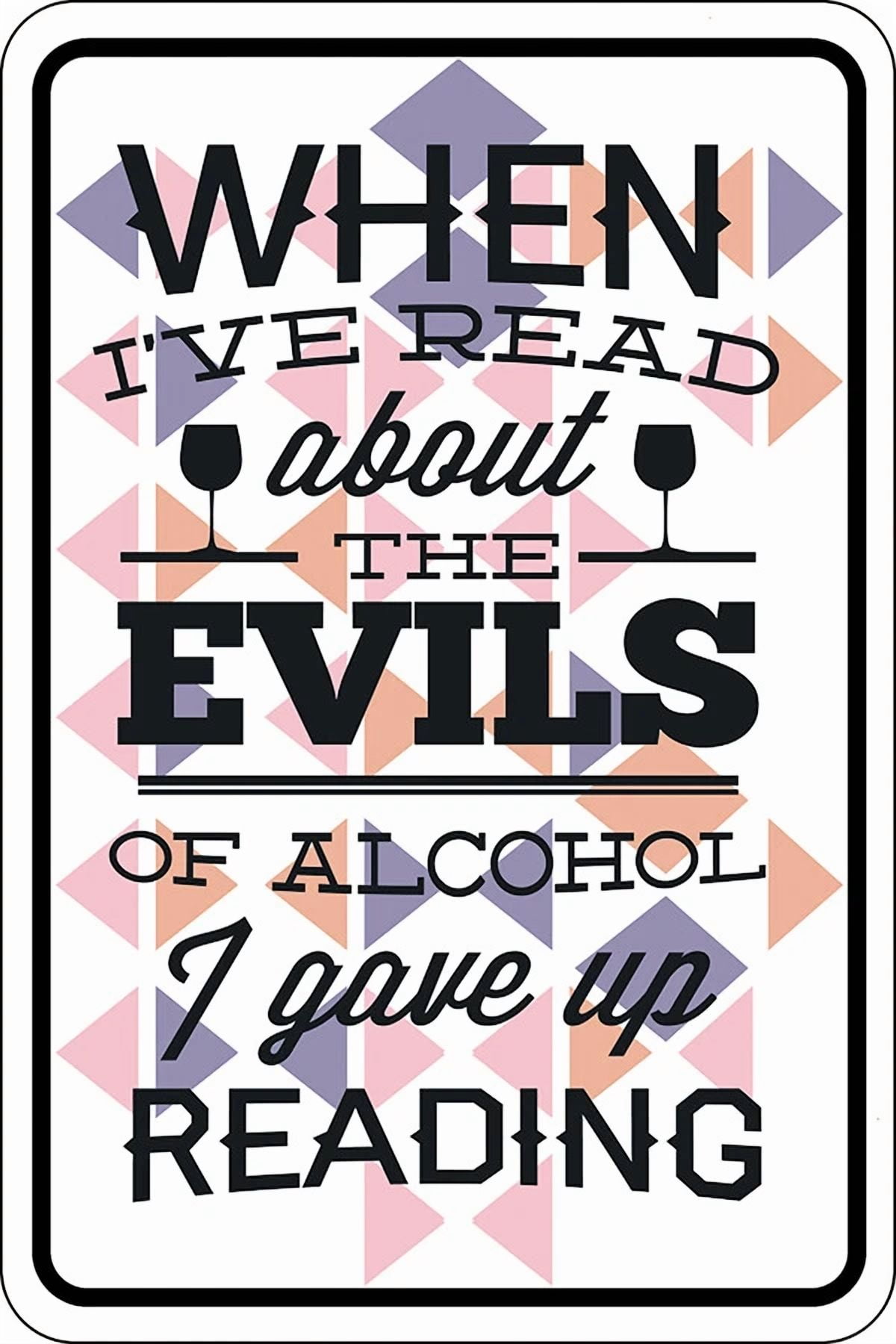 Read Evils Of Alcohol Sign Metal Funny Man Cave House Decor M775 ...