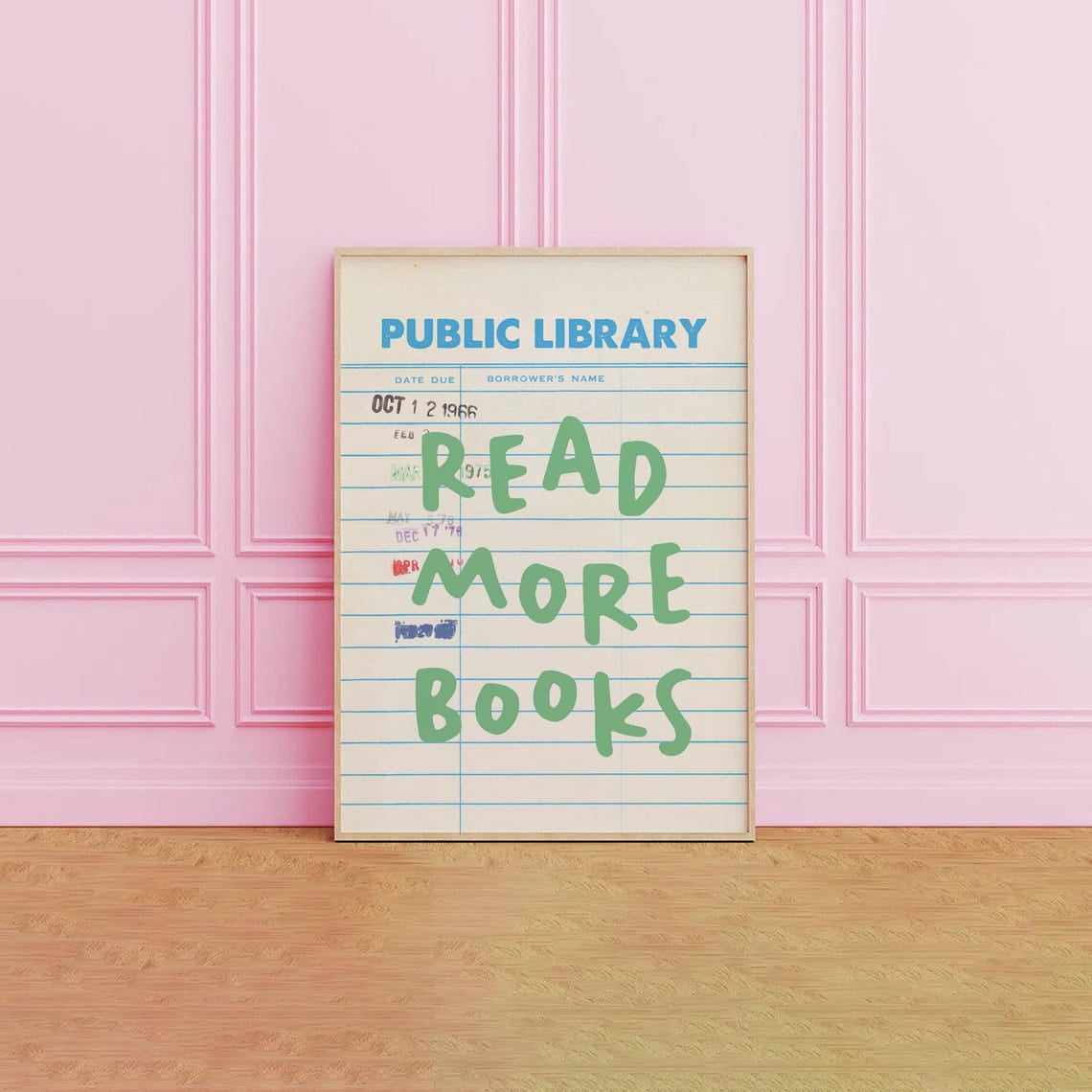 Read More Books Poster Cute Library Decor Trendy Reading Book Lover ...