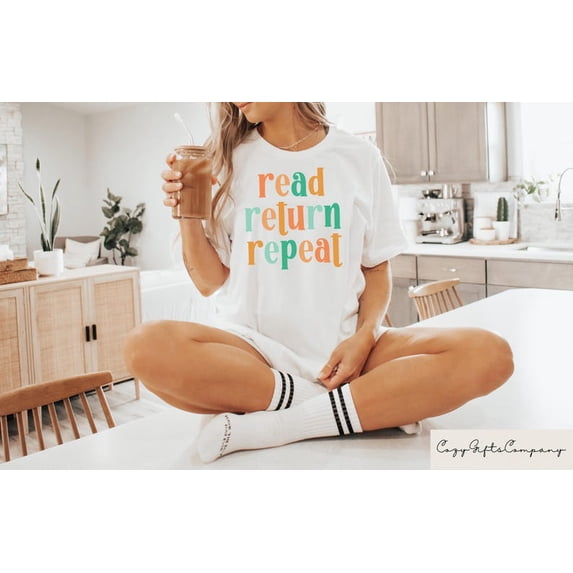 Read Return Repeat Librarian Bookworm T-Shirt - Walmart.com