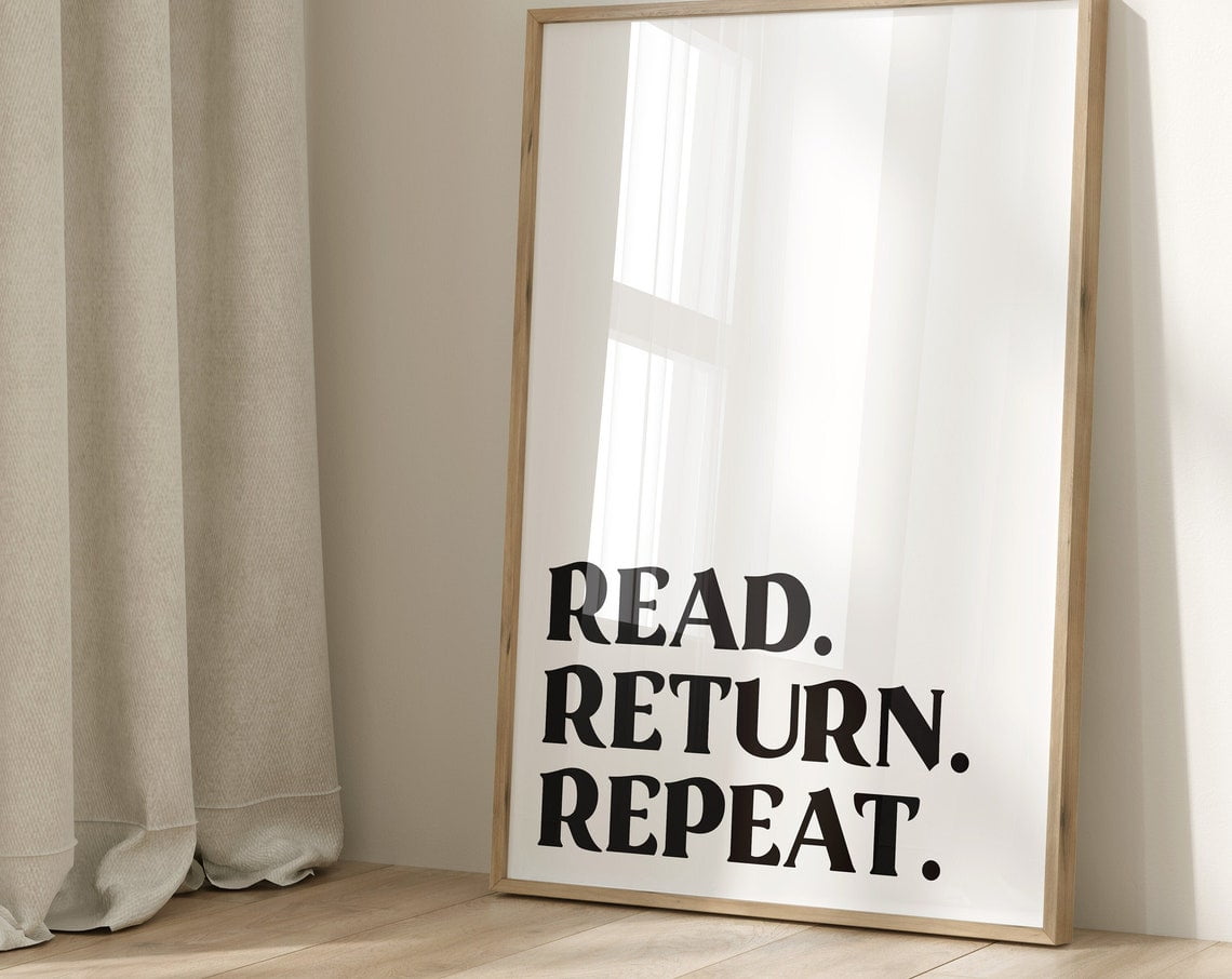 Read Return Repeat Print, Library Wall Art, Reading Print, School ...
