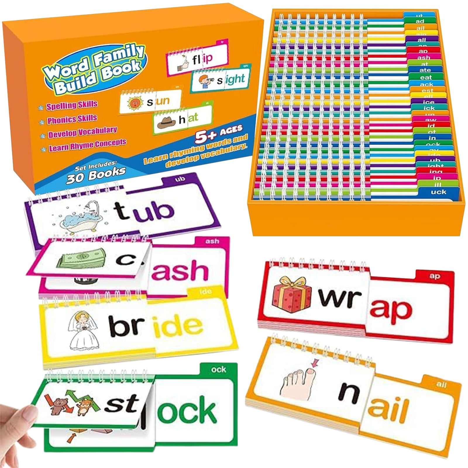 Read and Rhyme Flip Books, Word Families Flash Cards, Letter Sounds ...