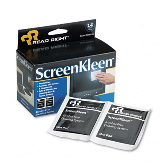 Read Right ScreenKleen Alcohol-Free Wipes Cloth 5 x 5 14/box - Walmart.com