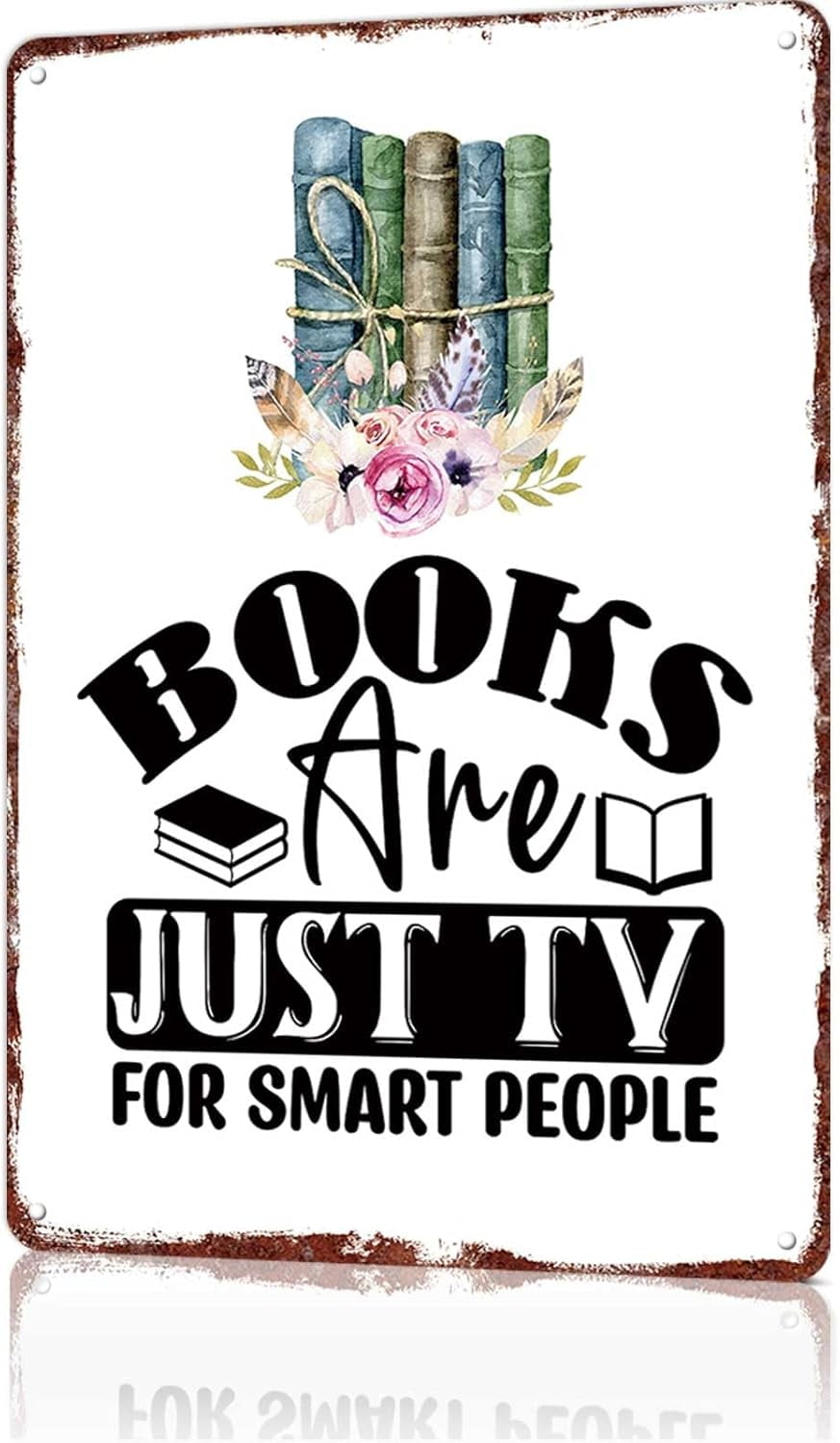 Read Sign Books Are Just Tv Vintage Metal Tin Sign Book Signs Library ...