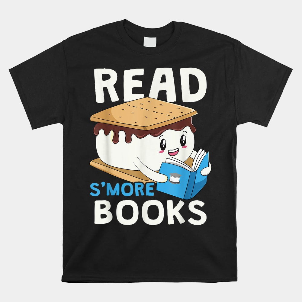 Read Smore Books Camping Bookworm Boy Cute Librarian Smores Shirt ...