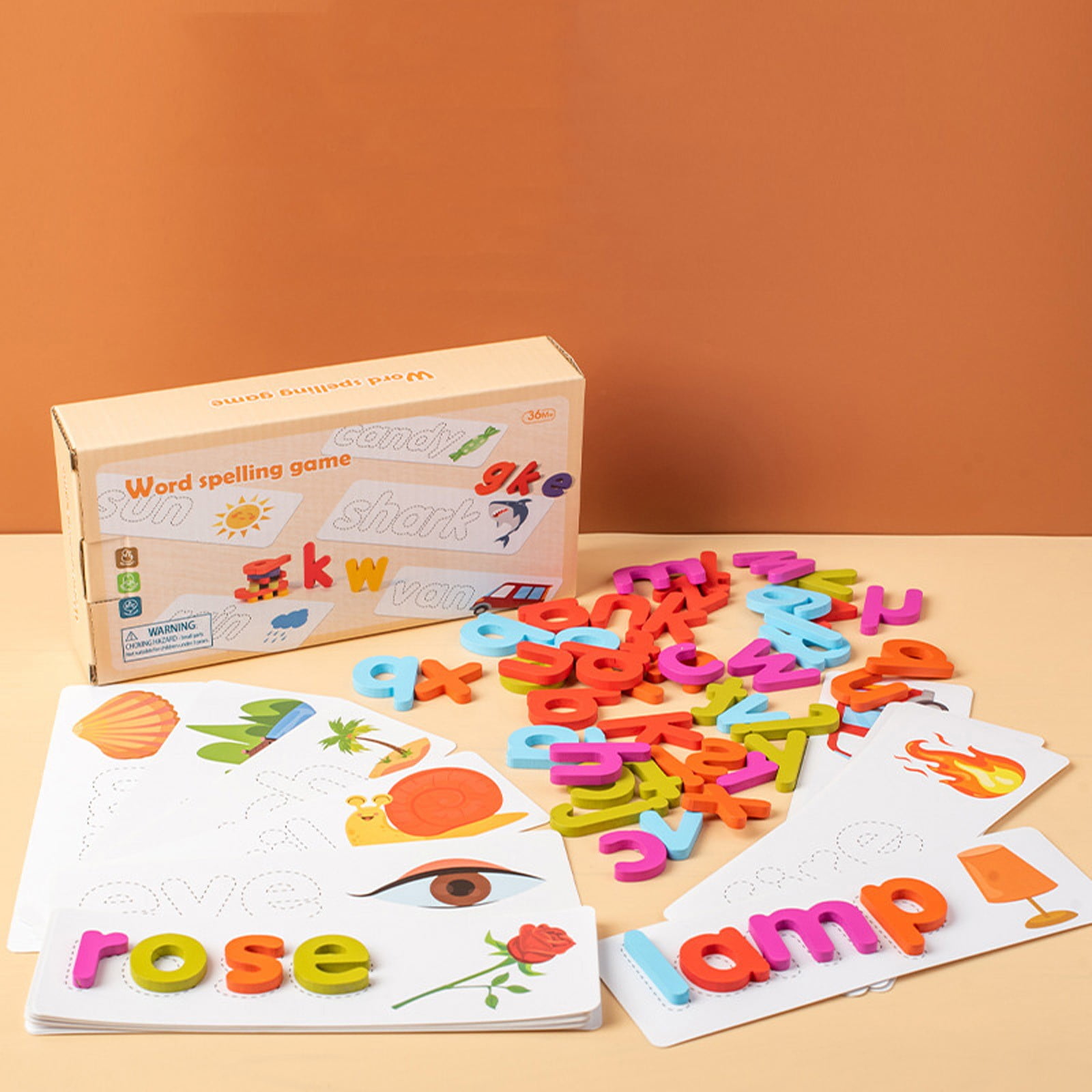 Read Spelling Learning Toy, Wooden Alphabet Flash Cards Matching Sight ...