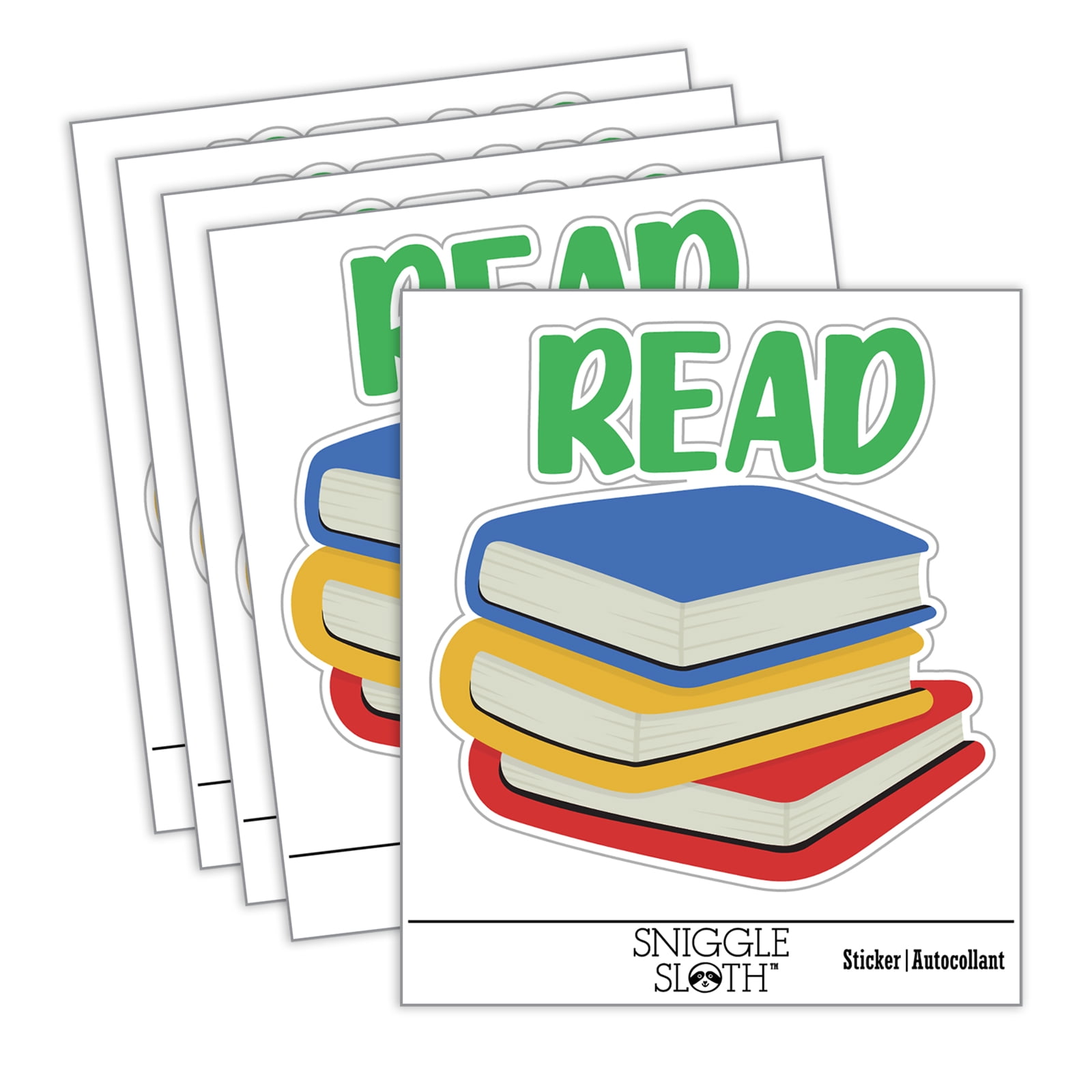 Read Stack of Books Car Window Bumper Water Bottle Phone Tablet Laptop ...