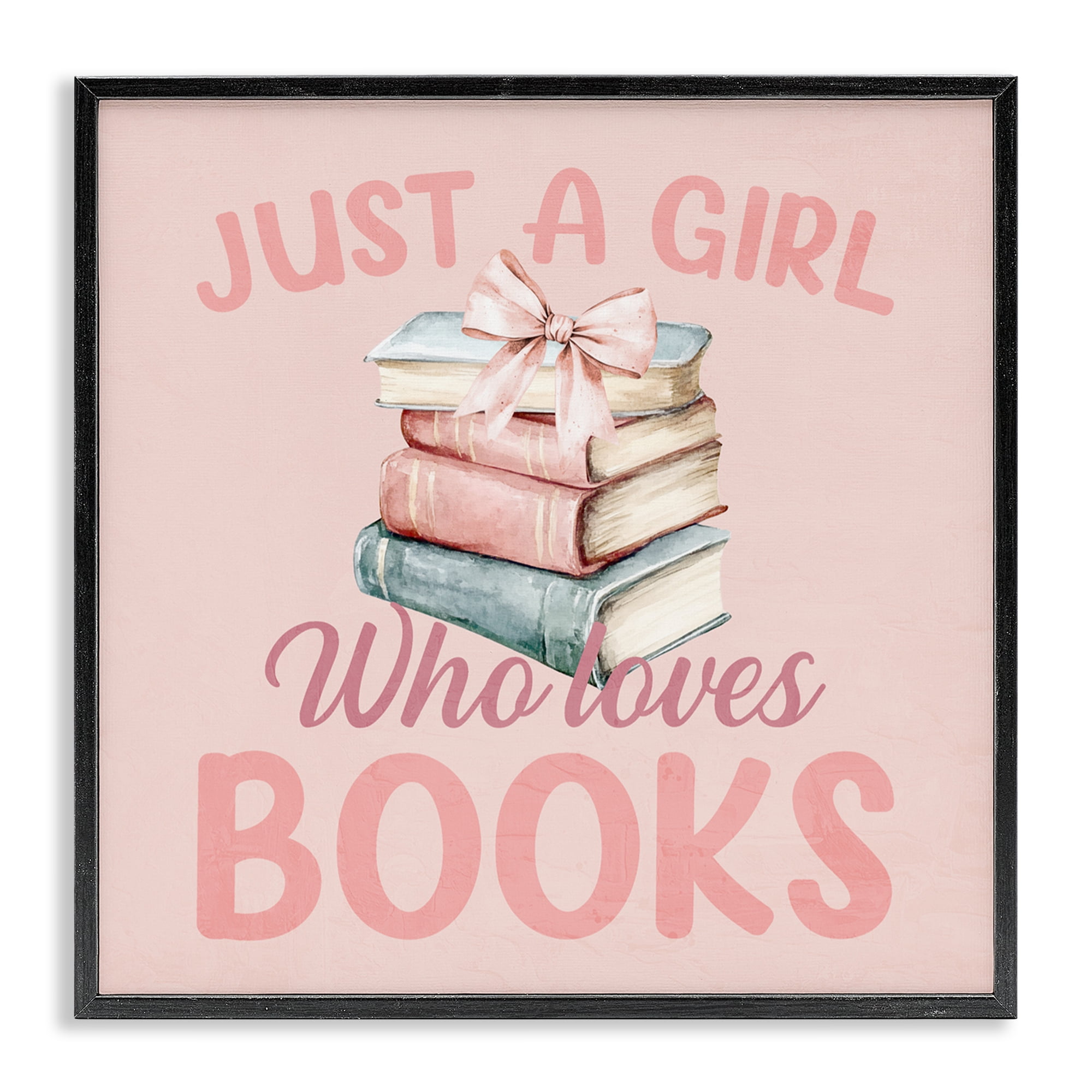 Reader Girl Who Loves Books Black Framed Giclee Art, design by Kim ...