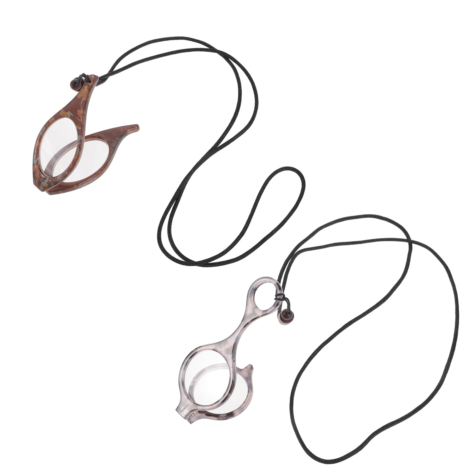 Reader Glasses Neck Hanging Reading Eyewear Portable Household Elder Elderly Resin Metal 2 Pcs