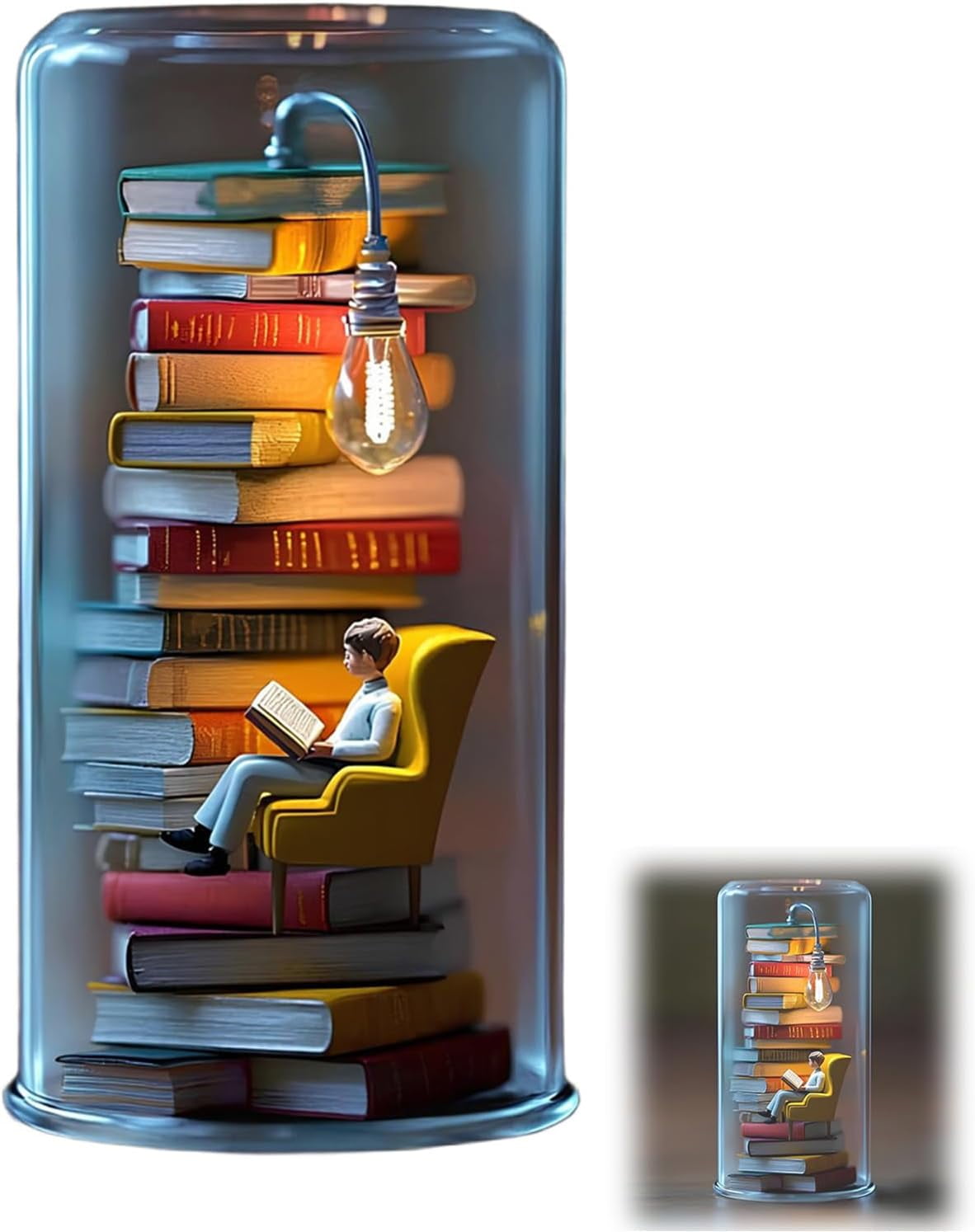 Reader Night Light, Eye Caring Night Book Light, Stacked Books Lights ...