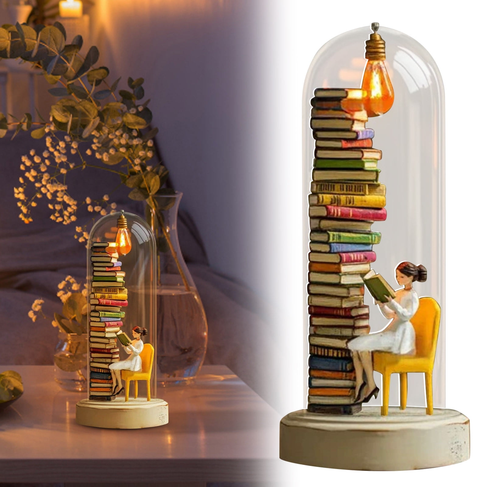 Reader Night Lights - Mini Book Light Sculptures for Book Lovers ...