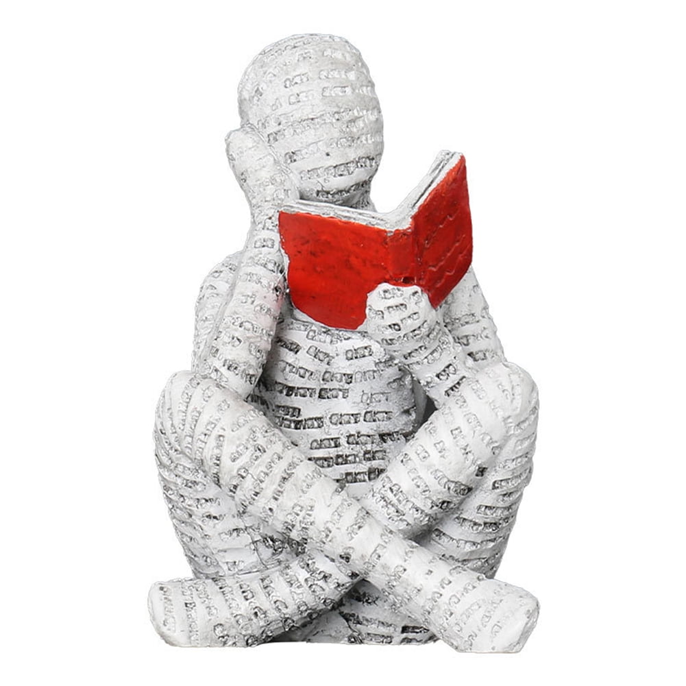 Reader Sculpture Ornament Reader Statue Desktop Ornament Resin Reading ...