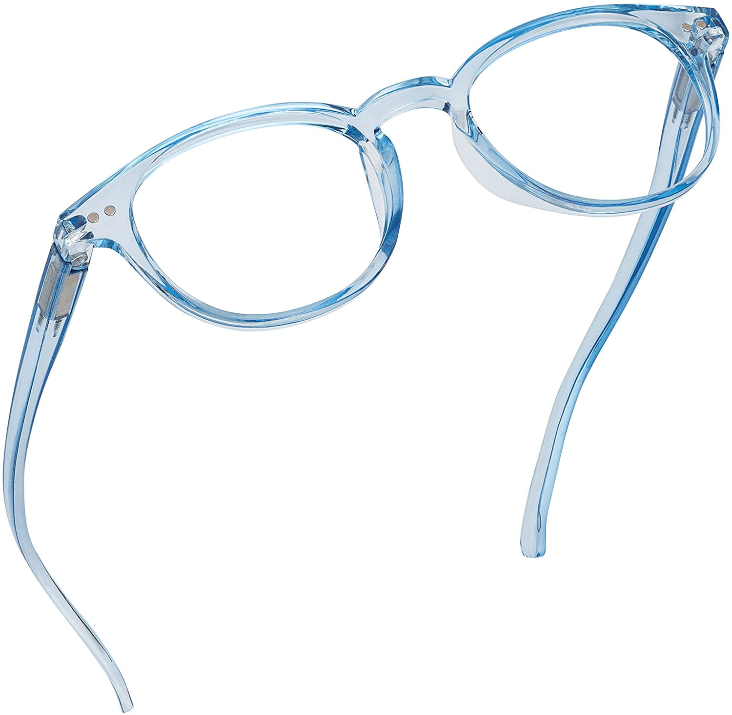 Readerest Round Blue Light Blocking Reading Glasses Light Blue 050 ...