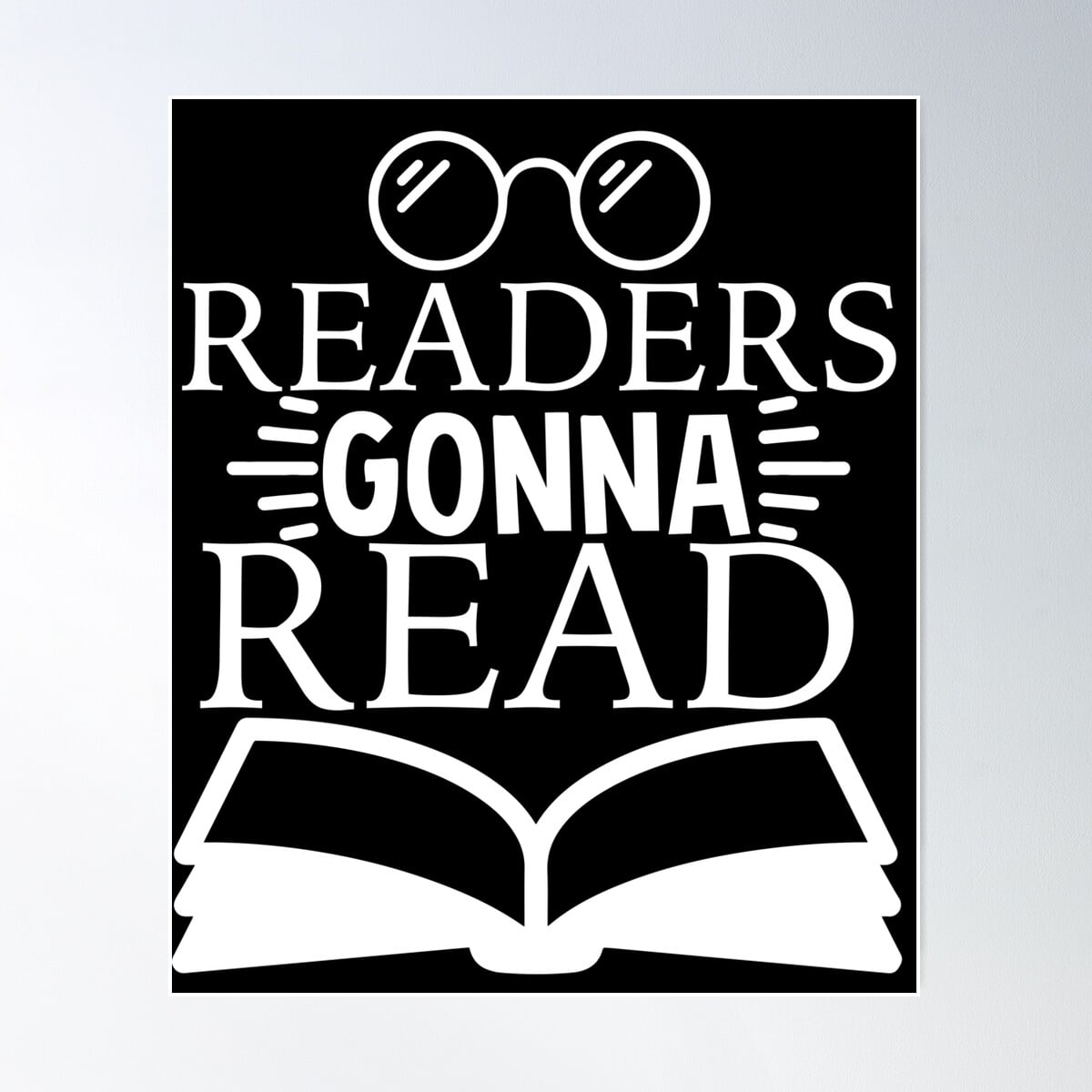 Readers Gonna Read Bookworm Poster Wall Art, Modern Wall Decor For ...