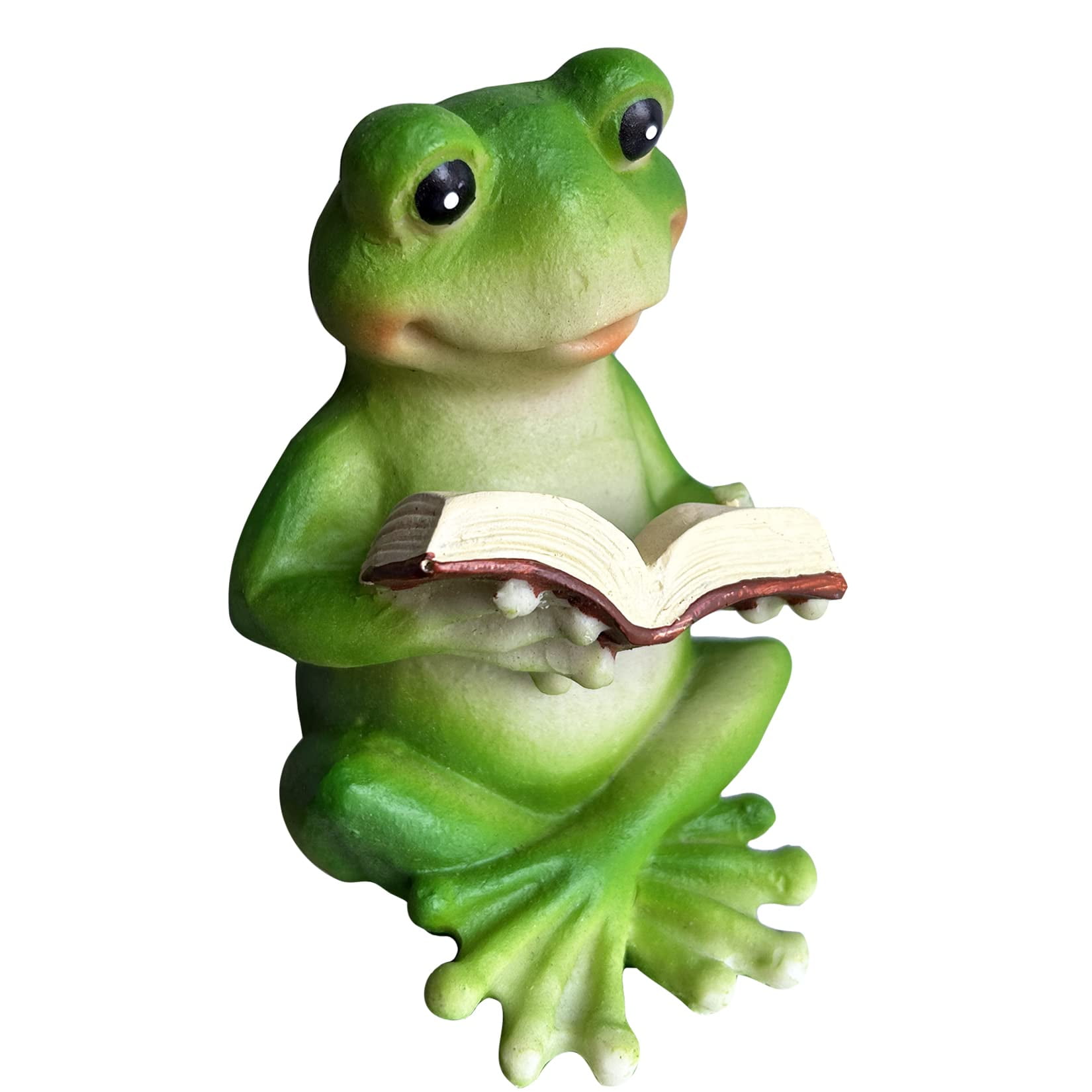 Reading A Book Frog Statue Frog Figurine Indoor Outdoor Garden Decor ...