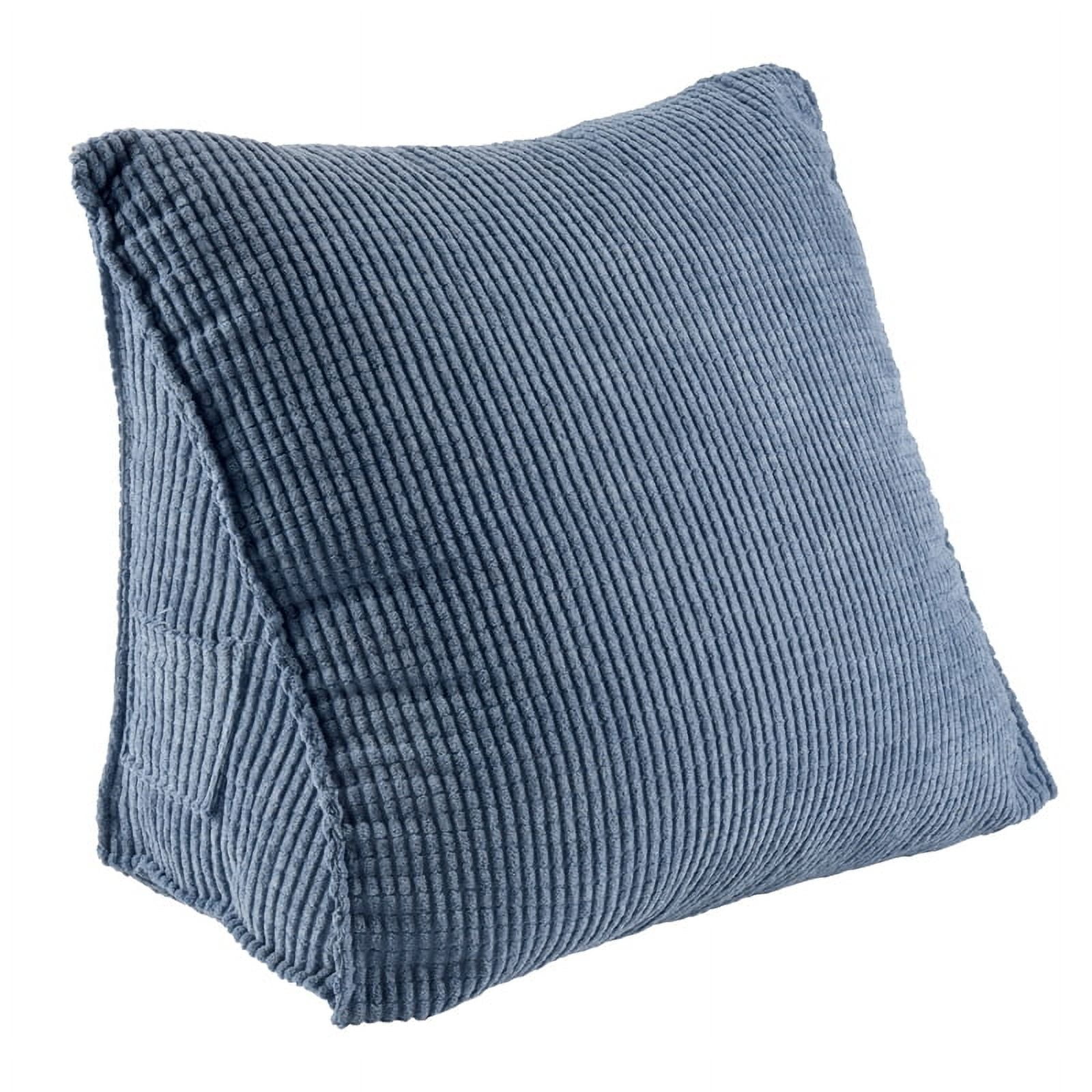 Reading Backrest Cushion, Blue Lumbar Pad, Wedge Pillow for Bed and ...