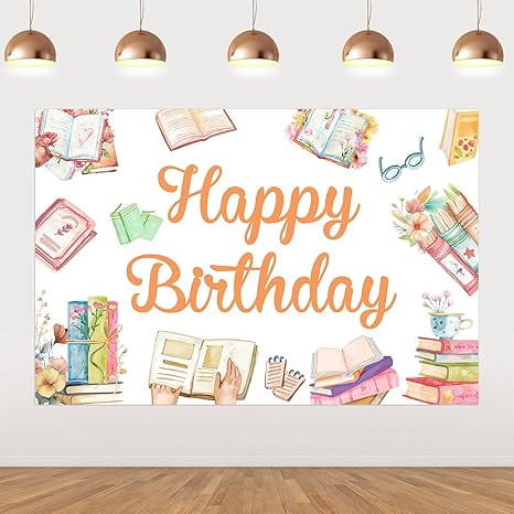 Reading Birthday Party Decorations, Book Theme Happy Birthday Backdrop ...